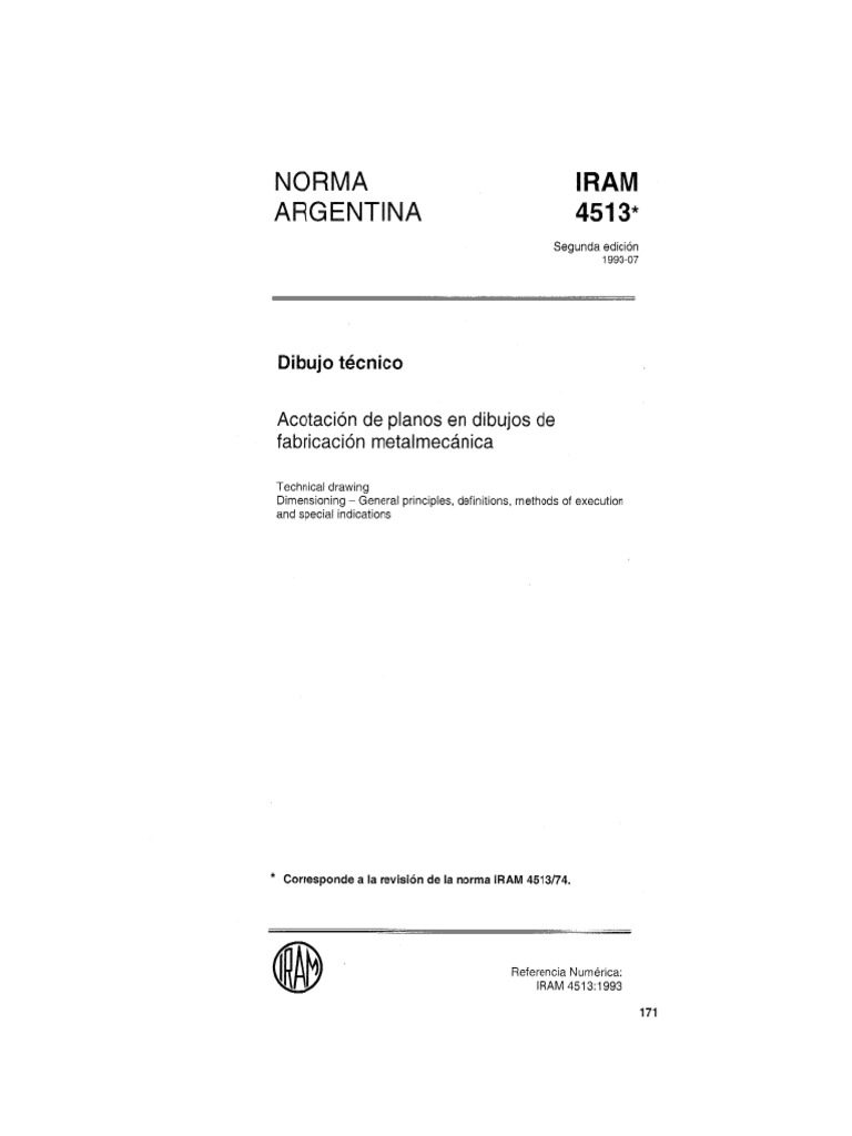 Norma Iram 4513 Acotaciones Metalmecanica | PDF