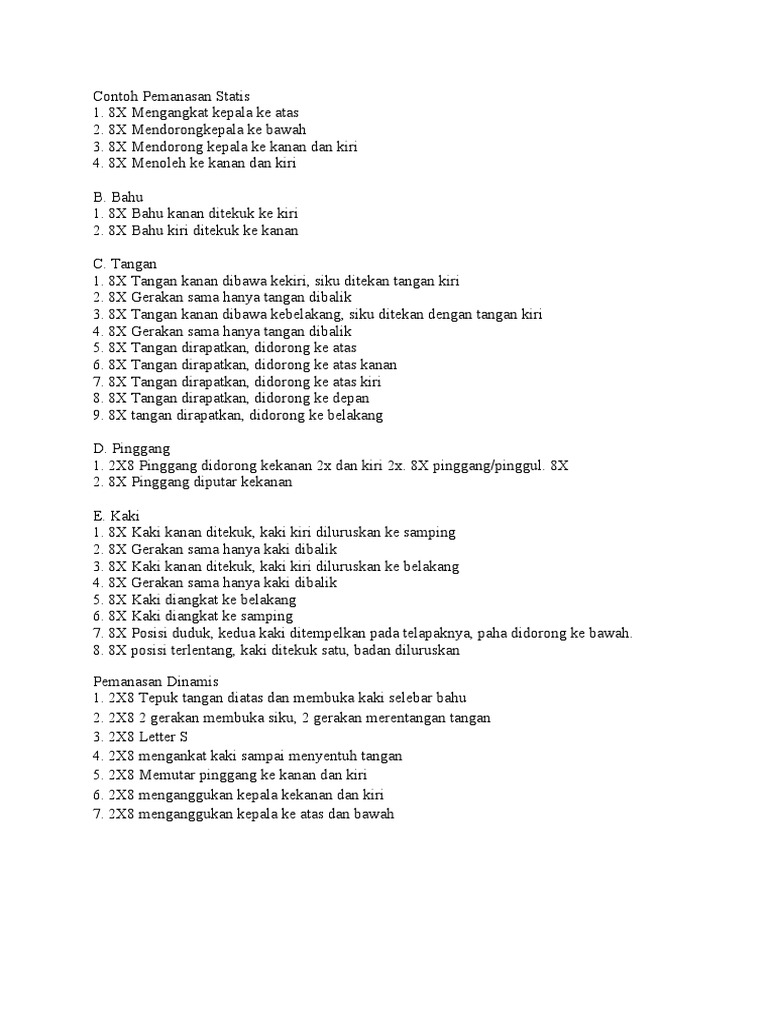 Contoh Pemanasan Statis | PDF