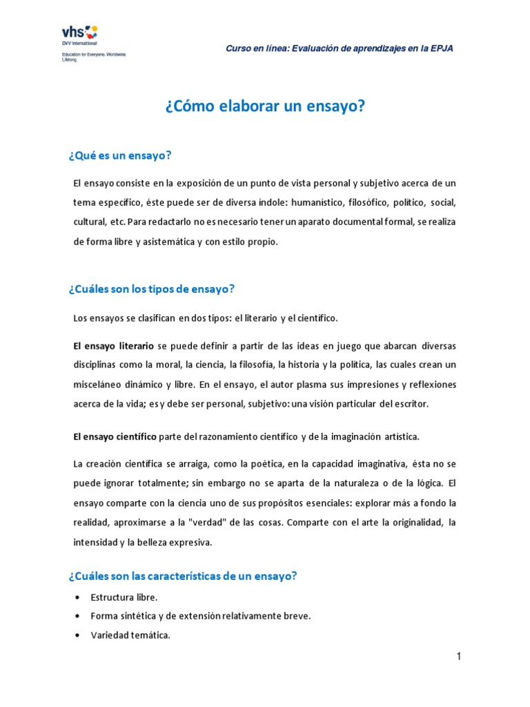 Cómo Elaborar Un Ensayo | PDF | Ensayos | Science