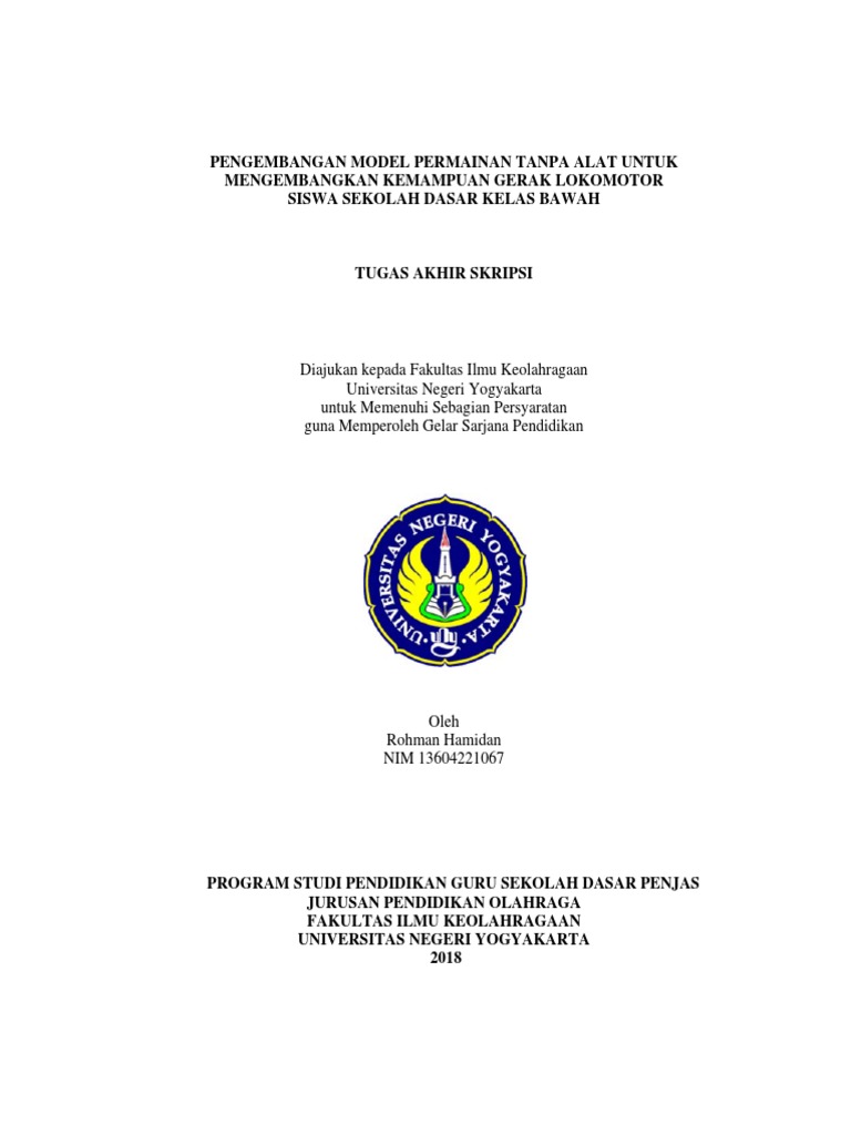 SKRIPSI UNY Permainan Gerak Dasar Tanpa Alat | PDF | Komputer