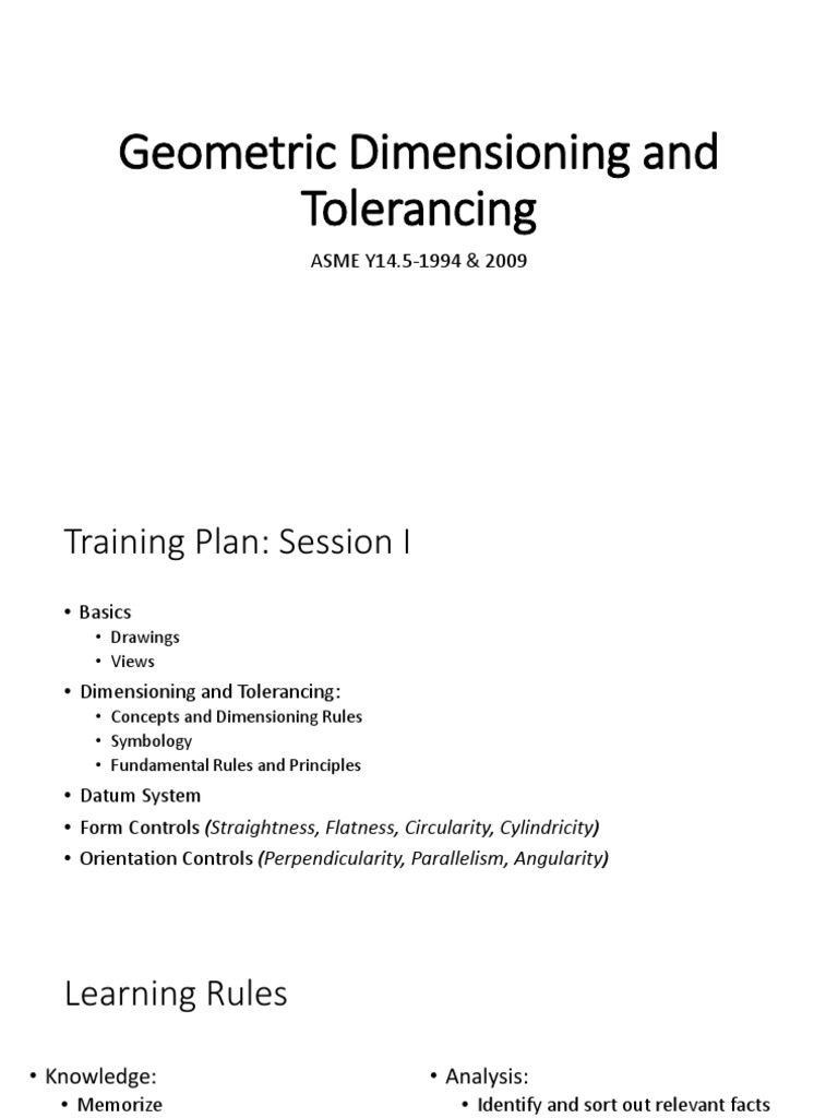 GD&T Training Plan Overview | PDF | Engineering Tolerance | Geometry
