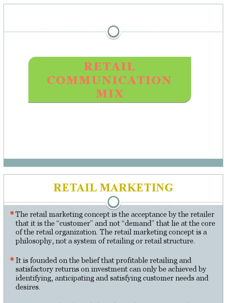 Retail Communication Mix | PDF | Retail | Advertising