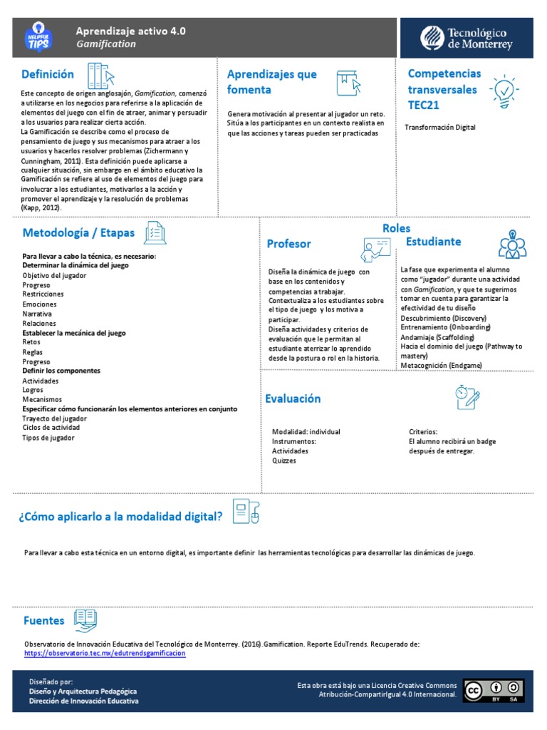 Formato Definicion y Caracteristicas Gamification | PDF | La naturaleza ...