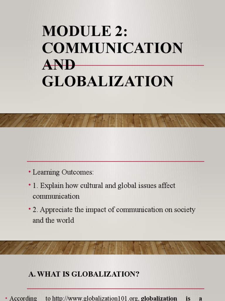 Communication and Globalization | PDF | Globalization | Collaboration
