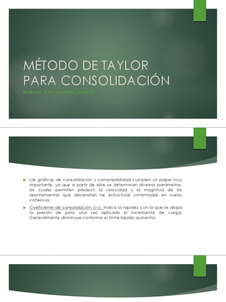 Método de Taylor para Consolidación | PDF