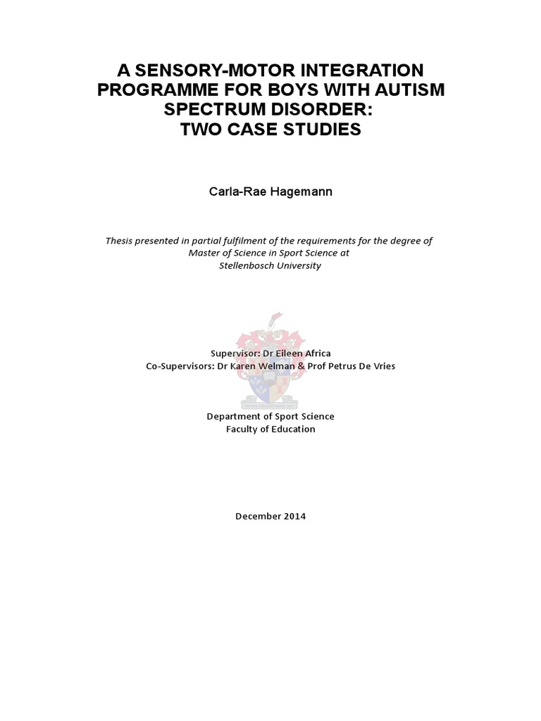 A Sensory-Motor Integration | PDF | Pervasive Developmental Disorders ...