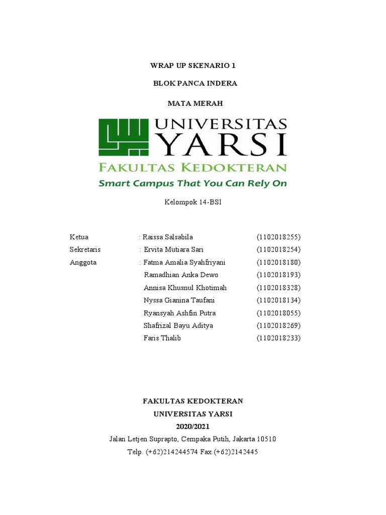 WRAP UP PBL Kelompok 14-BSI Skenario 1 Blok Panca Indera | PDF | Kesehatan Holistik