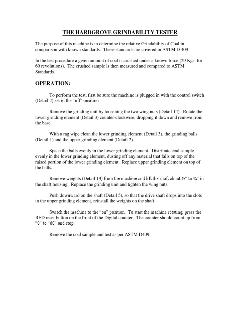 Hardgrove Grindability Manual-1 | PDF | Electricity | Electrical ...