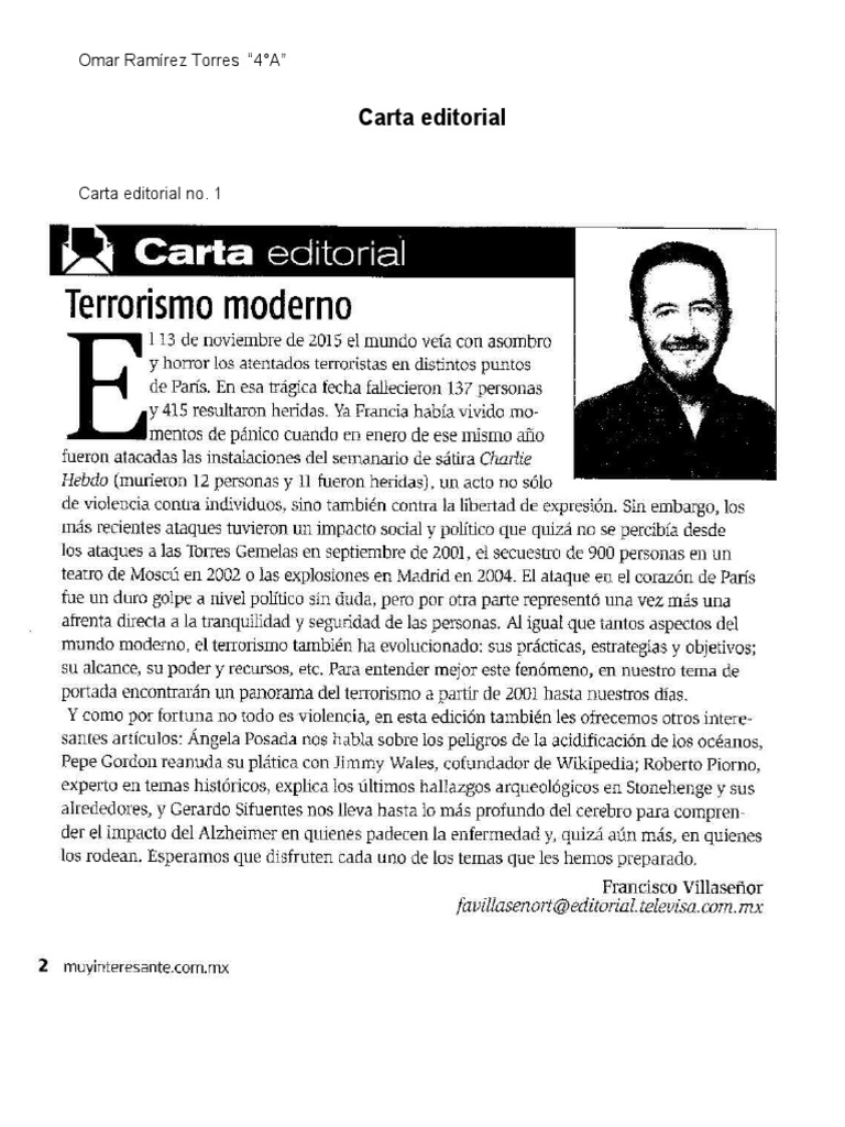 Carta Editorial Revista Muy Interesante | PDF | Science | Ciencia y ...