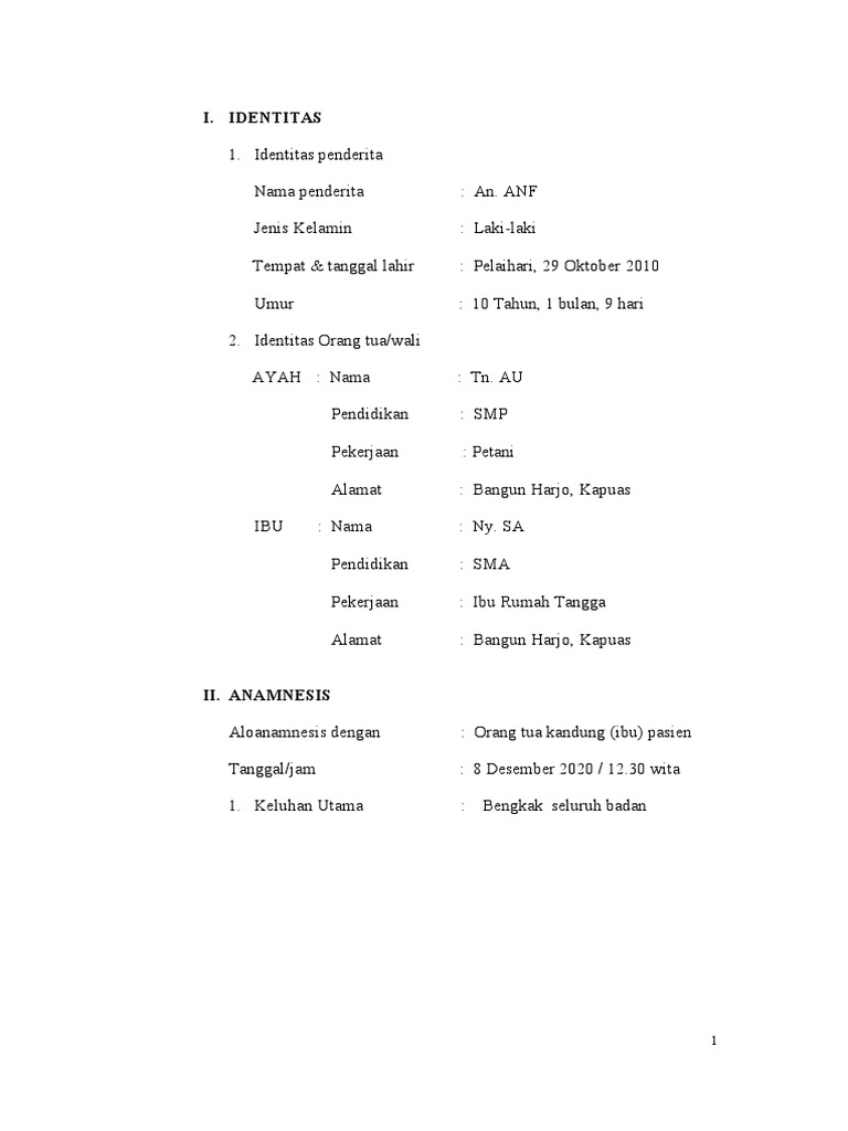 Status Contoh Pengisian Status | PDF