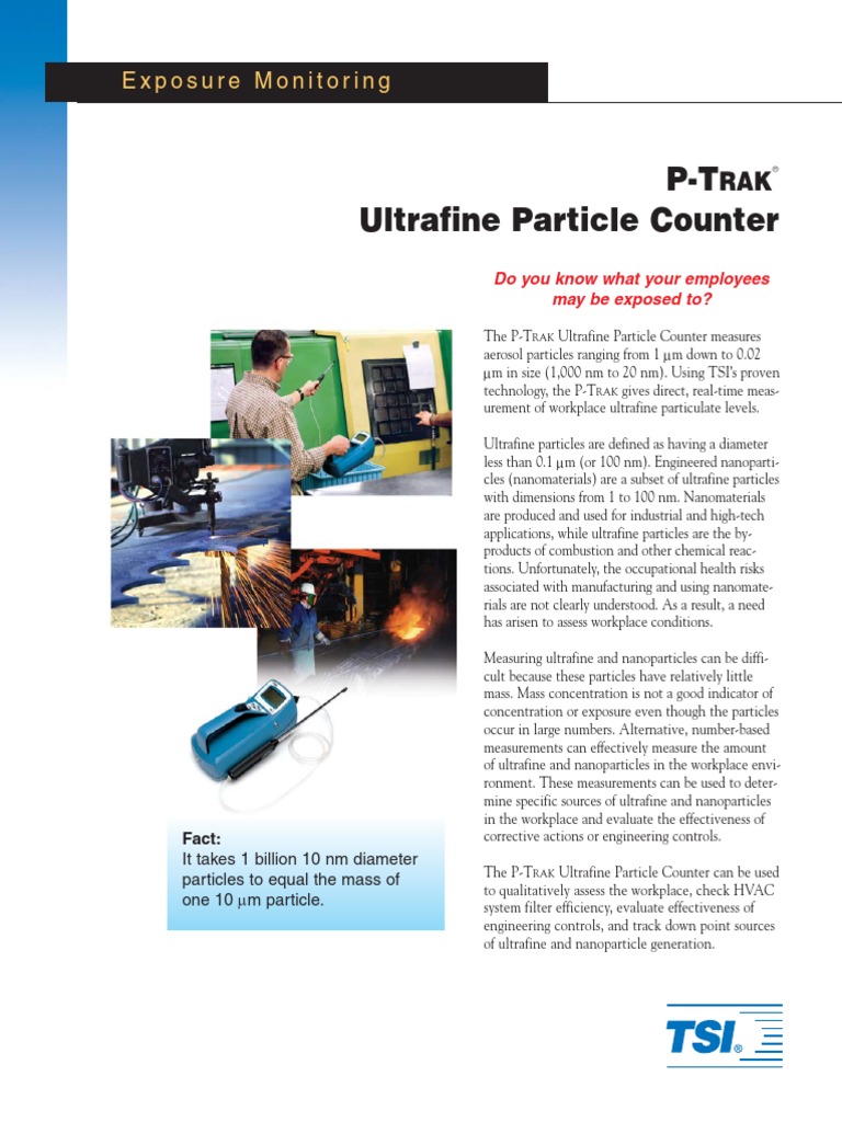 P-T Ultrafine Particle Counter: Exposure Monitoring | PDF ...