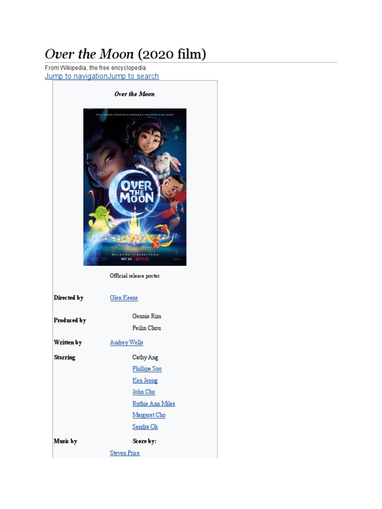 Over The Moon (2020 Film) : Jump To Navigation Jump To Search | PDF