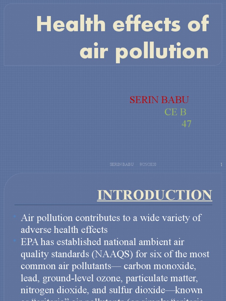 Health Effects of Air Pollution | PDF | Air Pollution | Ozone
