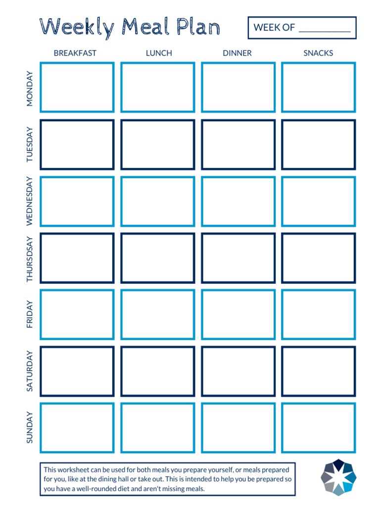 Meal Plan Worksheet | PDF
