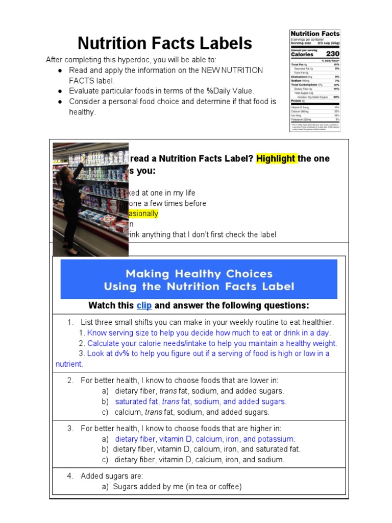 Nutrition Facts Labels | PDF | Nutrition Facts Label | Carbohydrates