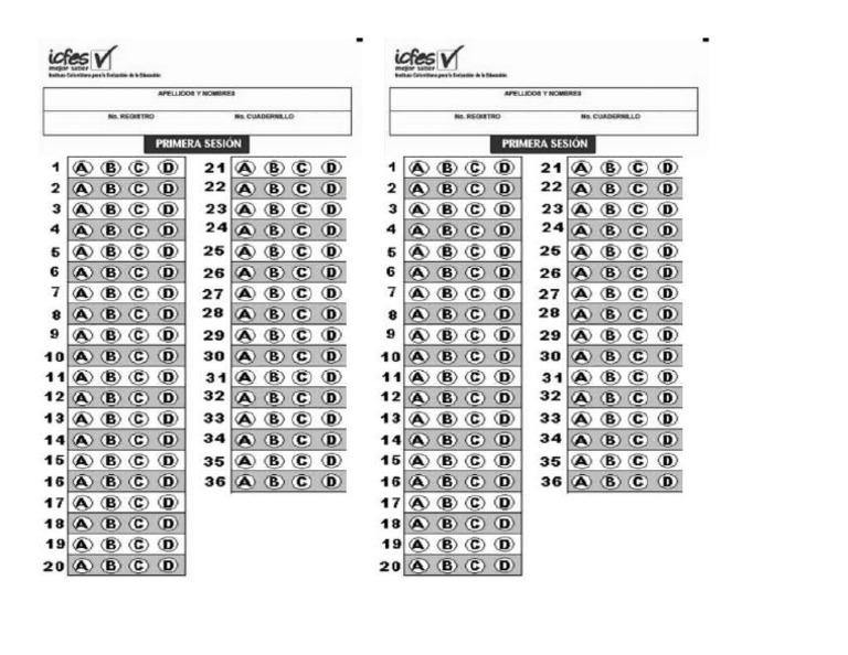 Hoja de Respuesta Tipo Icfes | PDF
