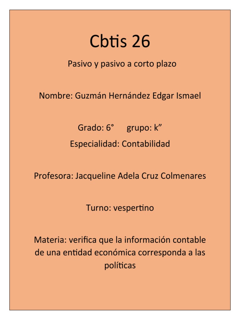 Cbtis 25 | PDF | Contabilidad | Business