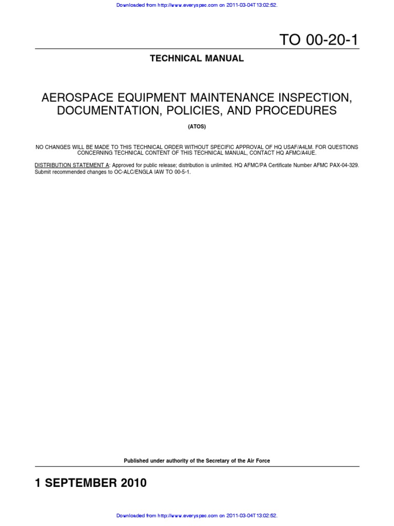 To - 00 20 1 | PDF | United States Air Force | Reliability Engineering