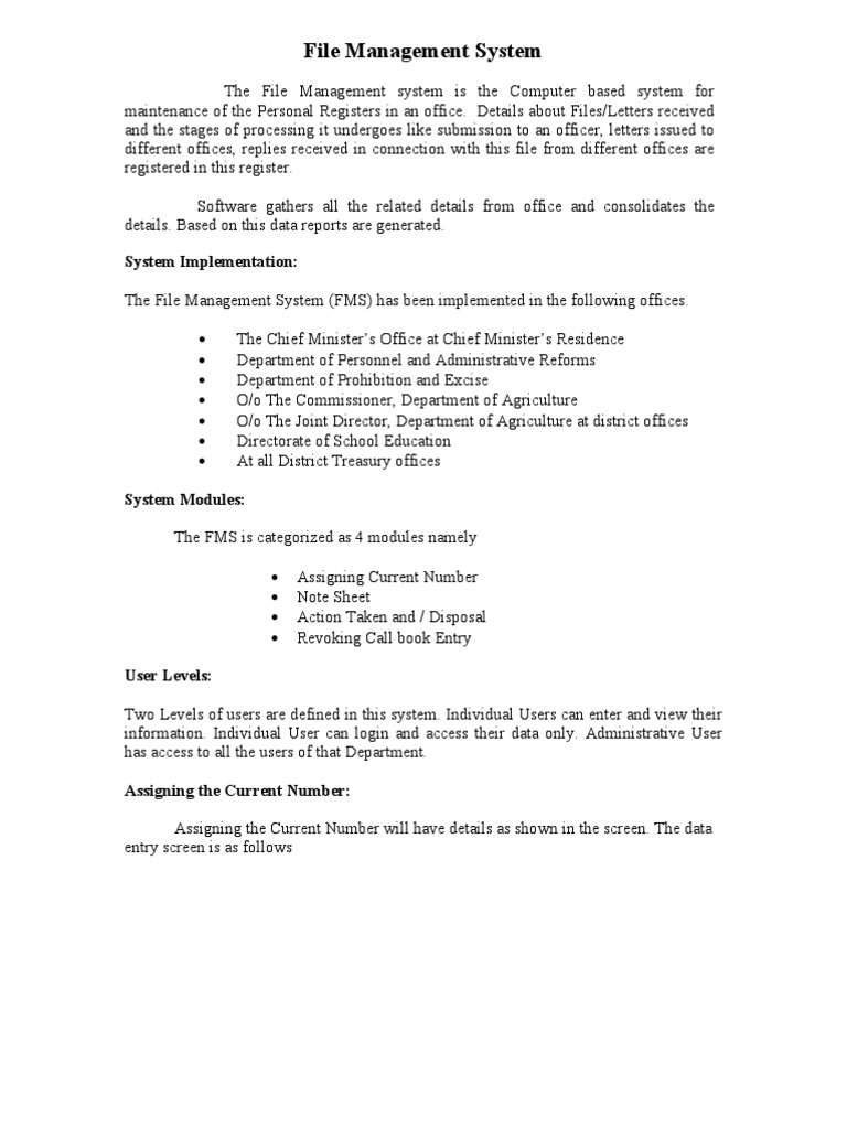 Efficient File Management System Tracks Office Records | PDF | Computer ...