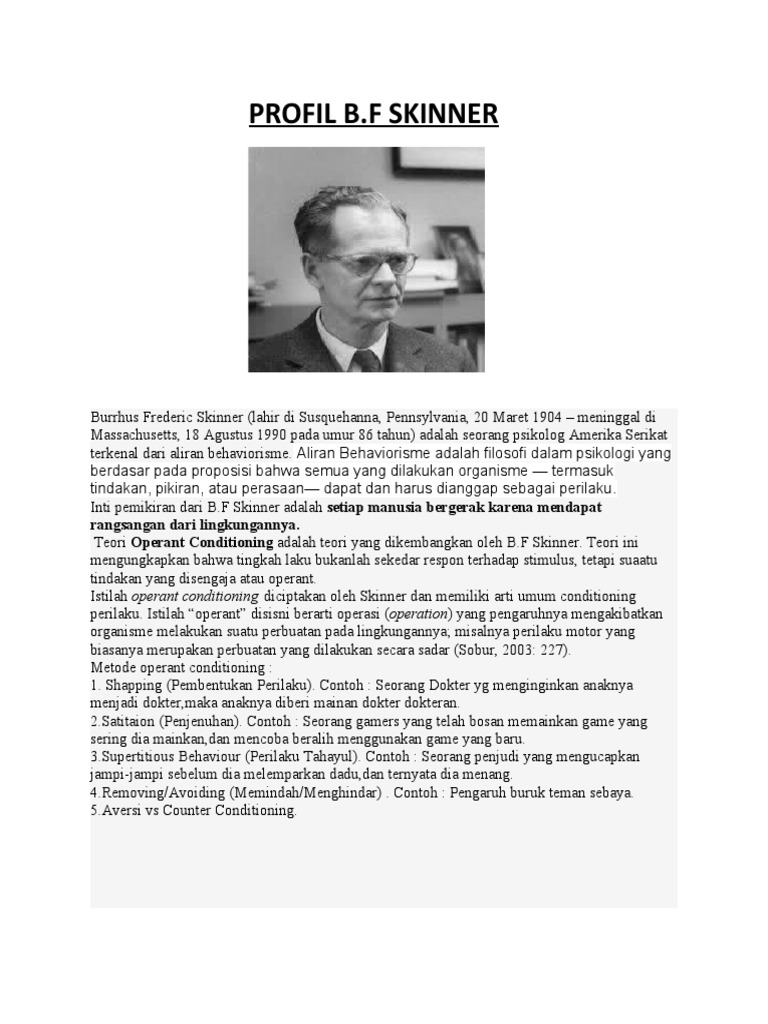 Profil B.F Skinner | PDF