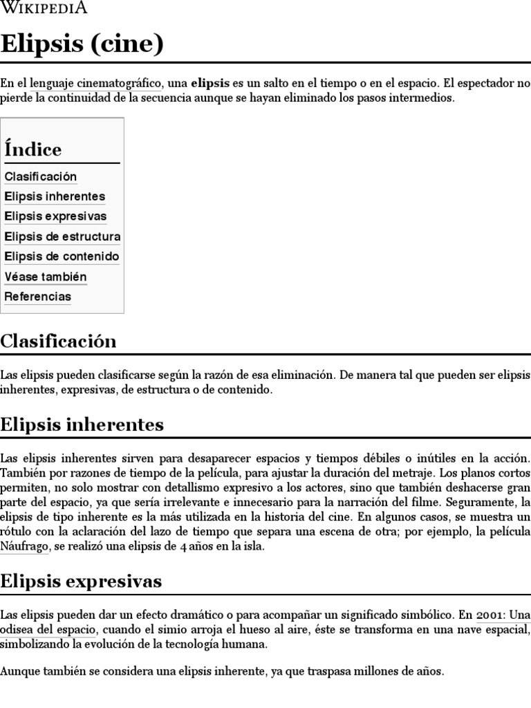 Elipsis (Cine) - Wikipedia, La Enciclopedia Libre | PDF | Cine