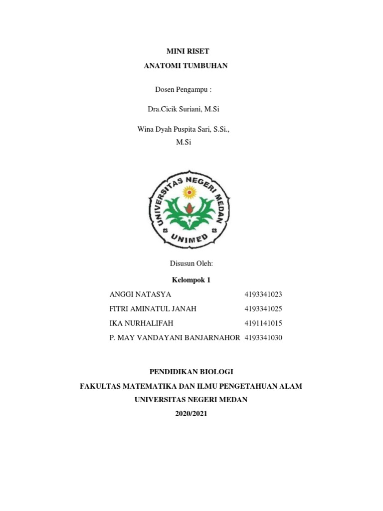 Kel. 1 - Mini Riset - Anatomi Tumbuhan - Bio Dik.c 2019 | PDF