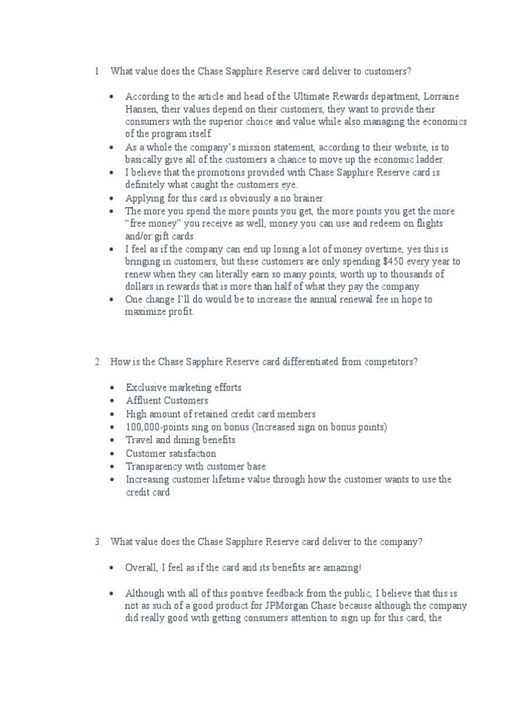 Chase Case Brief | PDF | Credit Card | Customer