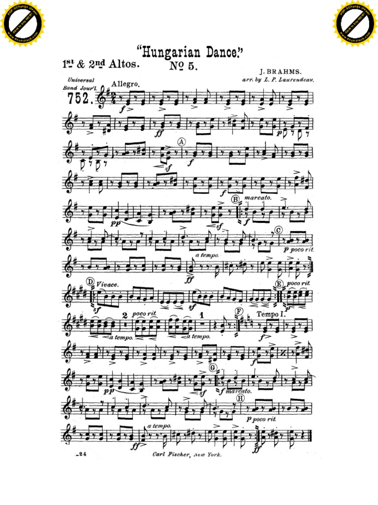 Danza Húngara No. 5 Banda Corno 1 y 2 | PDF