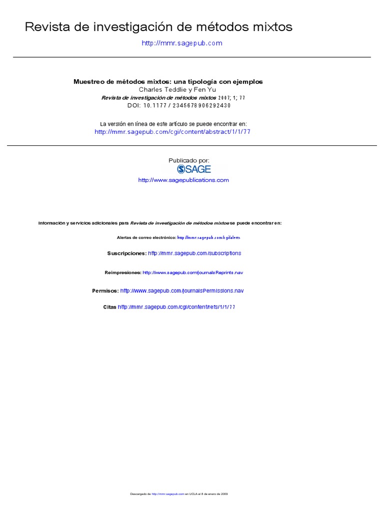Mixed Methods Sampling A Typology With Examples - En.es | PDF ...