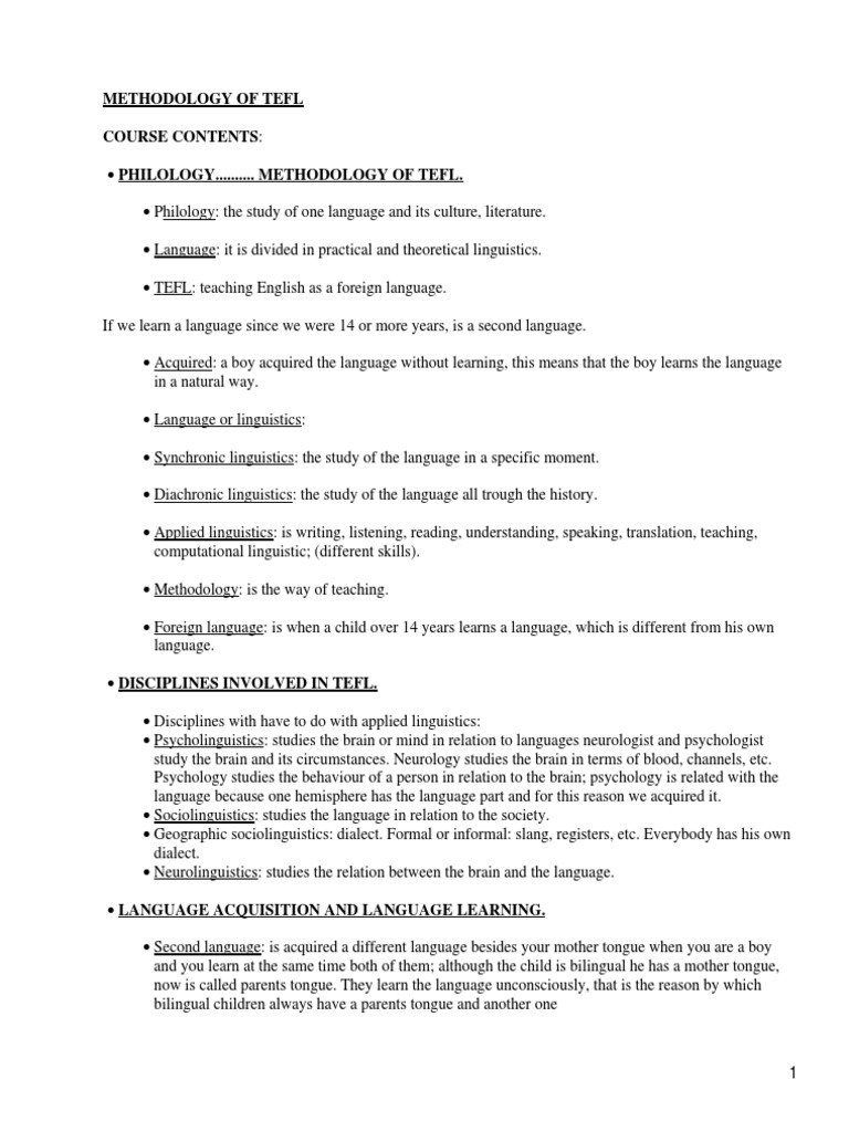 Methodology of Tefl | PDF | Linguistics | Teachers