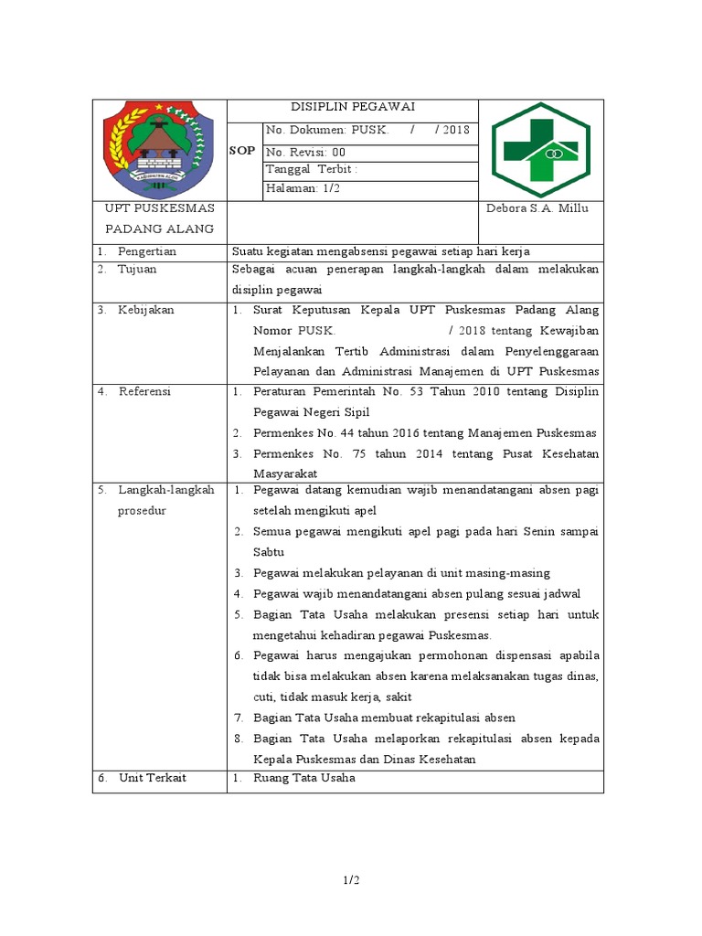 SOP Disiplin Pegawai (Fix) | PDF