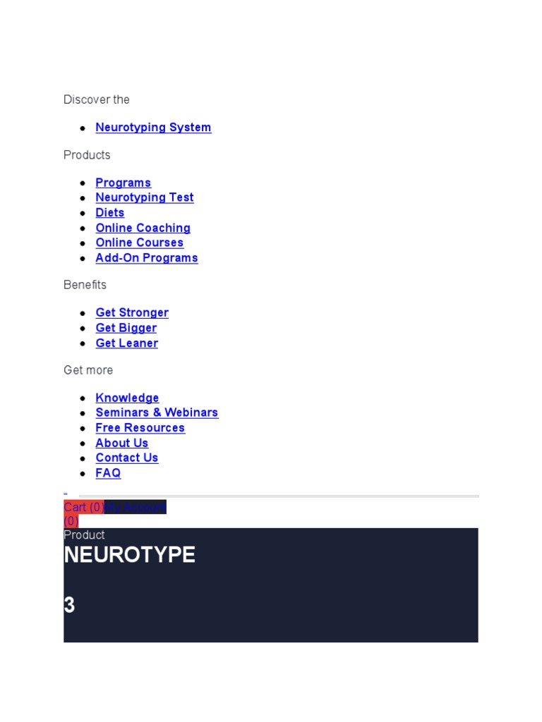 Neurotype 3: Neurotyping System | PDF | Weight Training | Business