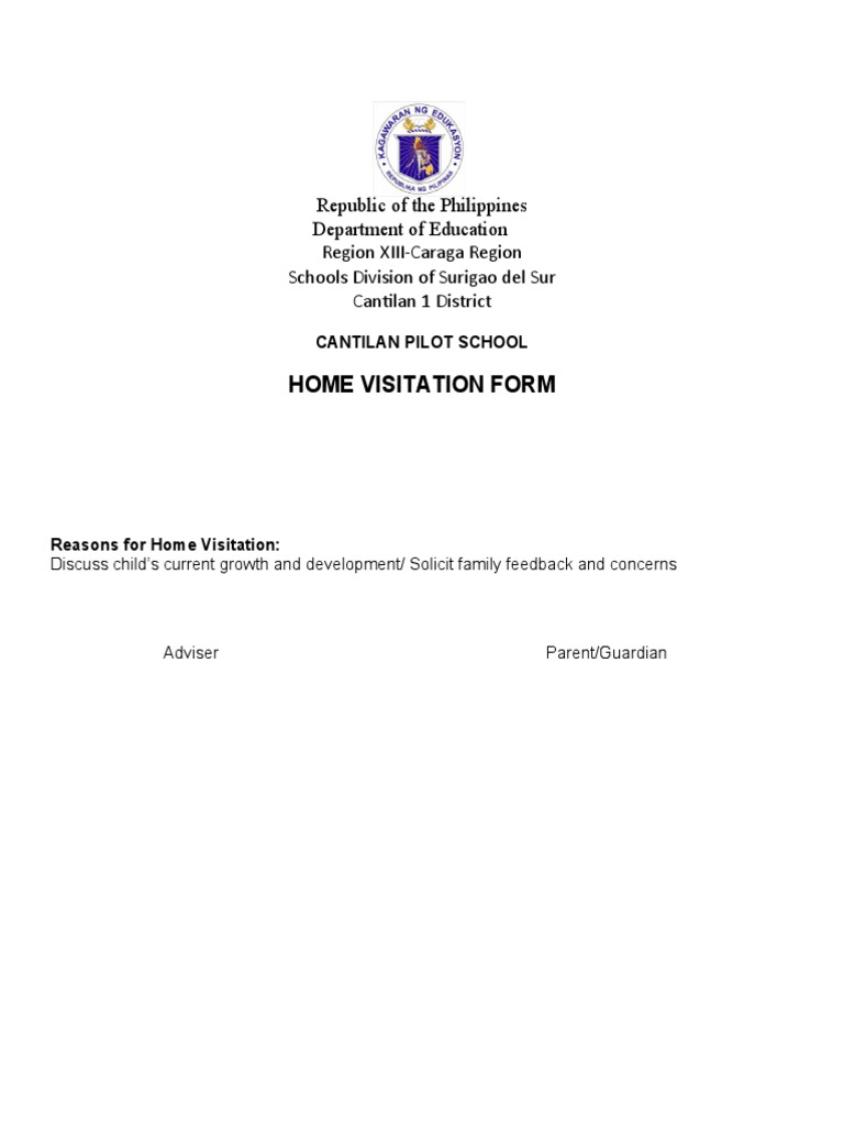 Cantilan Pilot School Home Visitation Form | PDF