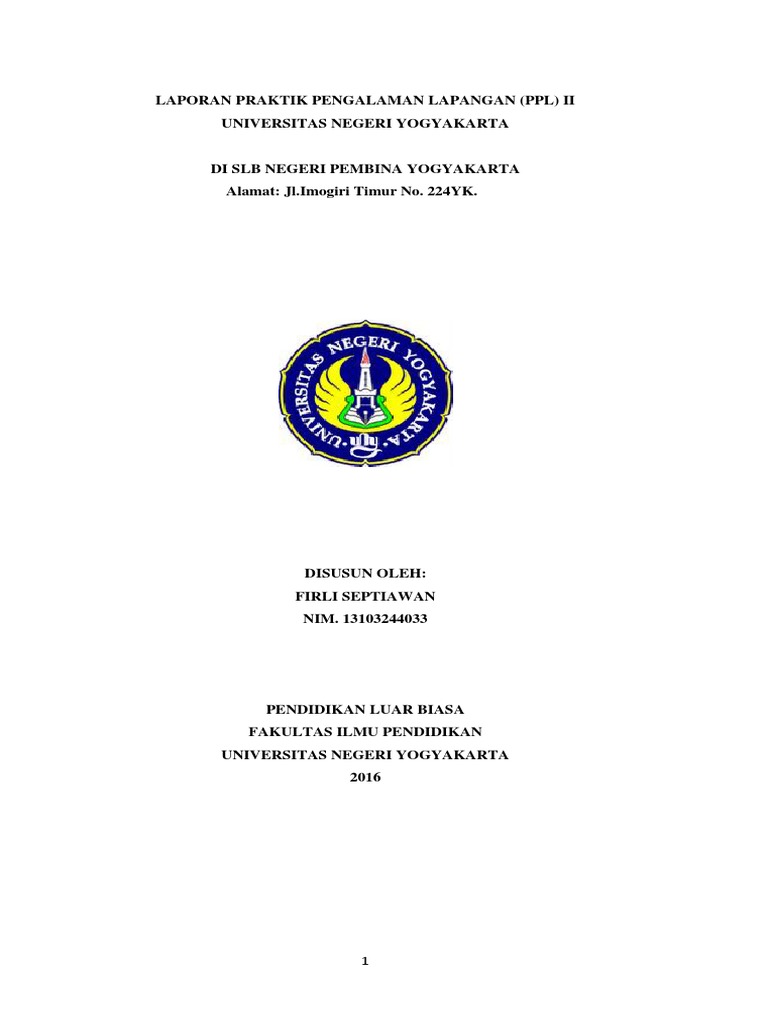 Laporan PPL II di SLB Negeri Pembina Yogyakarta | PDF | Karier ...