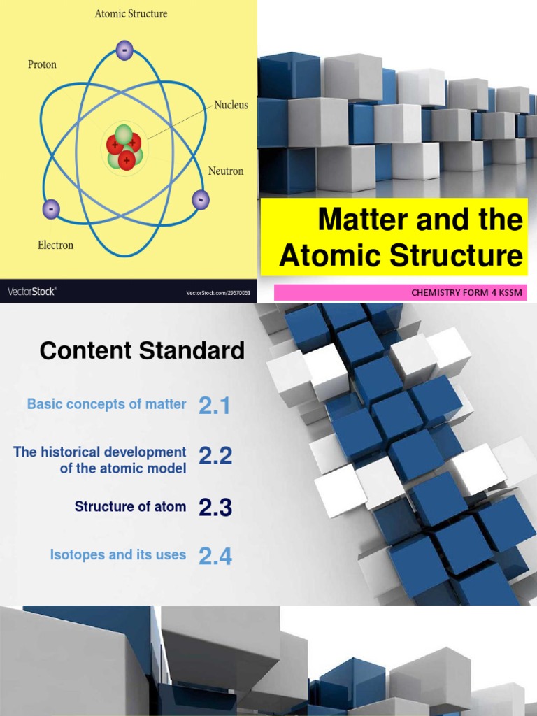 Matter and Atomic Structure Overview | PDF | Atoms | Atomic Nucleus