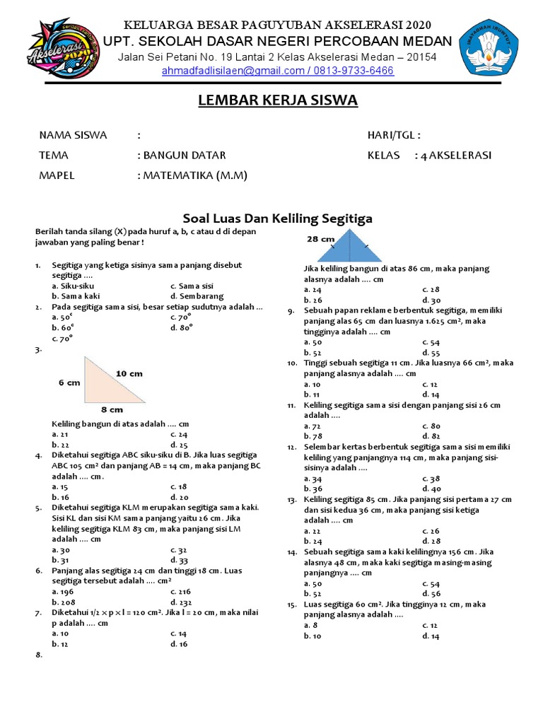 LKPD Luas Dan Keliling Segitiga | PDF