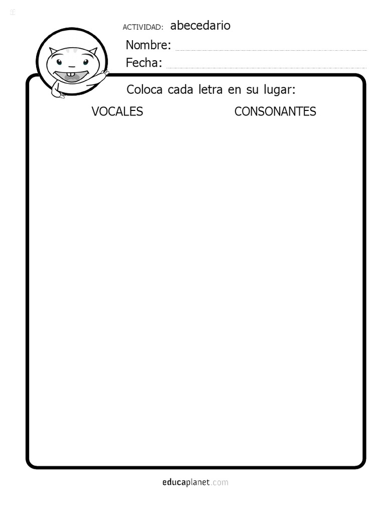 Abecedario Clasifica Vocales Consonantes | PDF