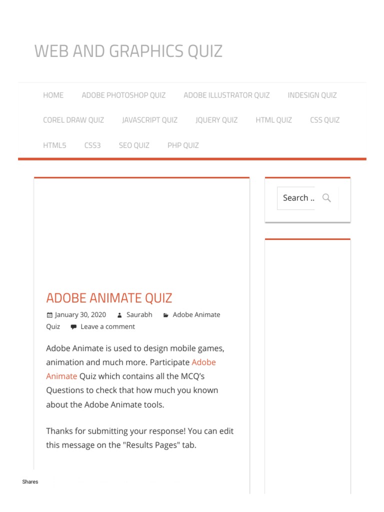 Adobe Animate Quiz With MCQ's Questions and Answers - Bapu Graphics ...