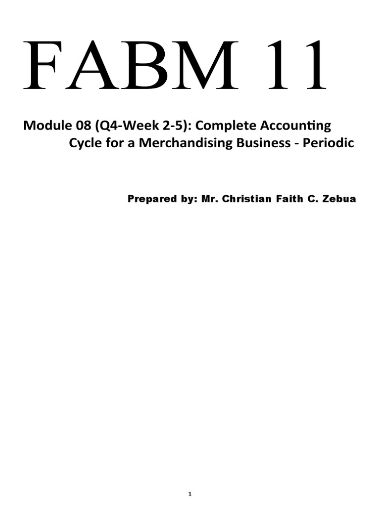 FABM1 Module 08 Q4 W2 5 | PDF | Debits And Credits | Corporations