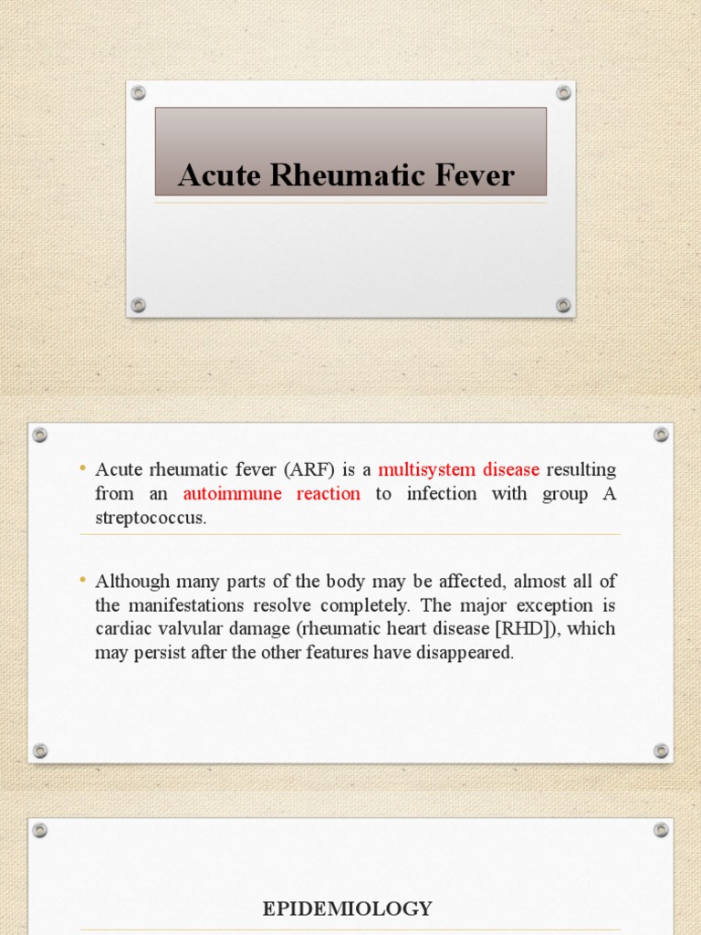 Acute Rheumatic Fever | PDF | Immunology | Diseases And Disorders