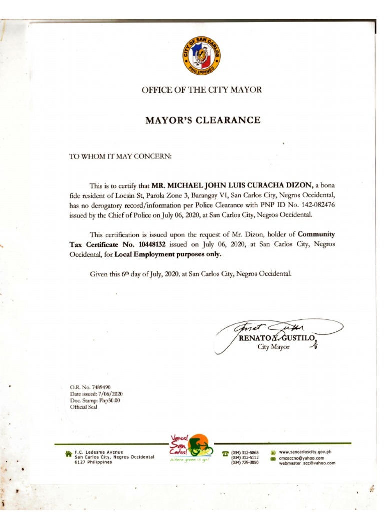 Mayors Clearance | PDF