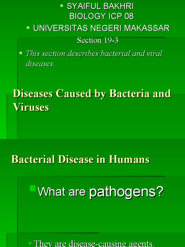 Disease Caused Bacteria Viruses | PDF | Health Sciences | Virus