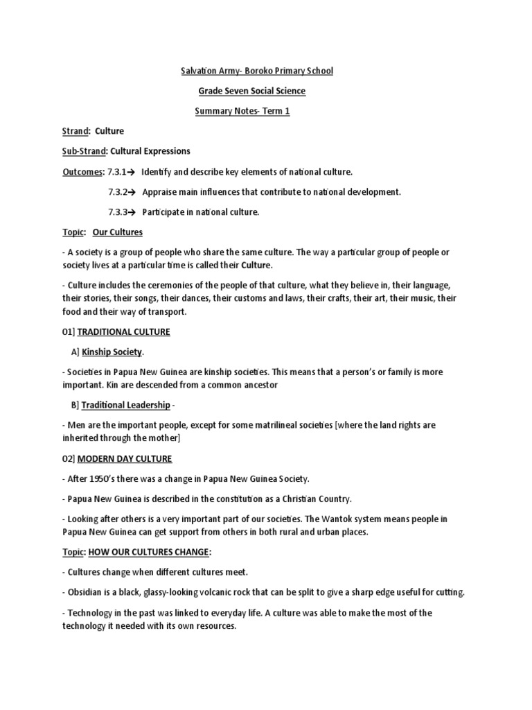 Grade Seven Social Science Notes | PDF | Papua New Guinea | Languages