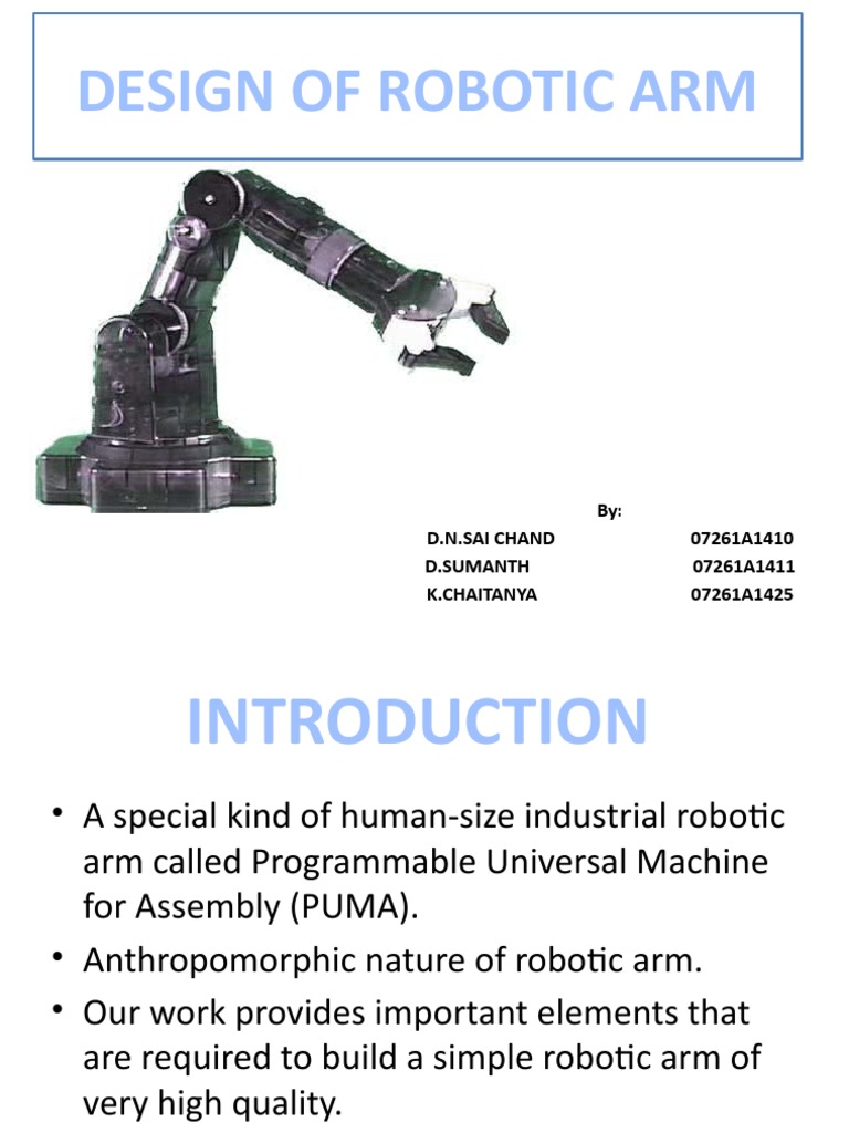 DESIGN OF ROBOTIC ARM