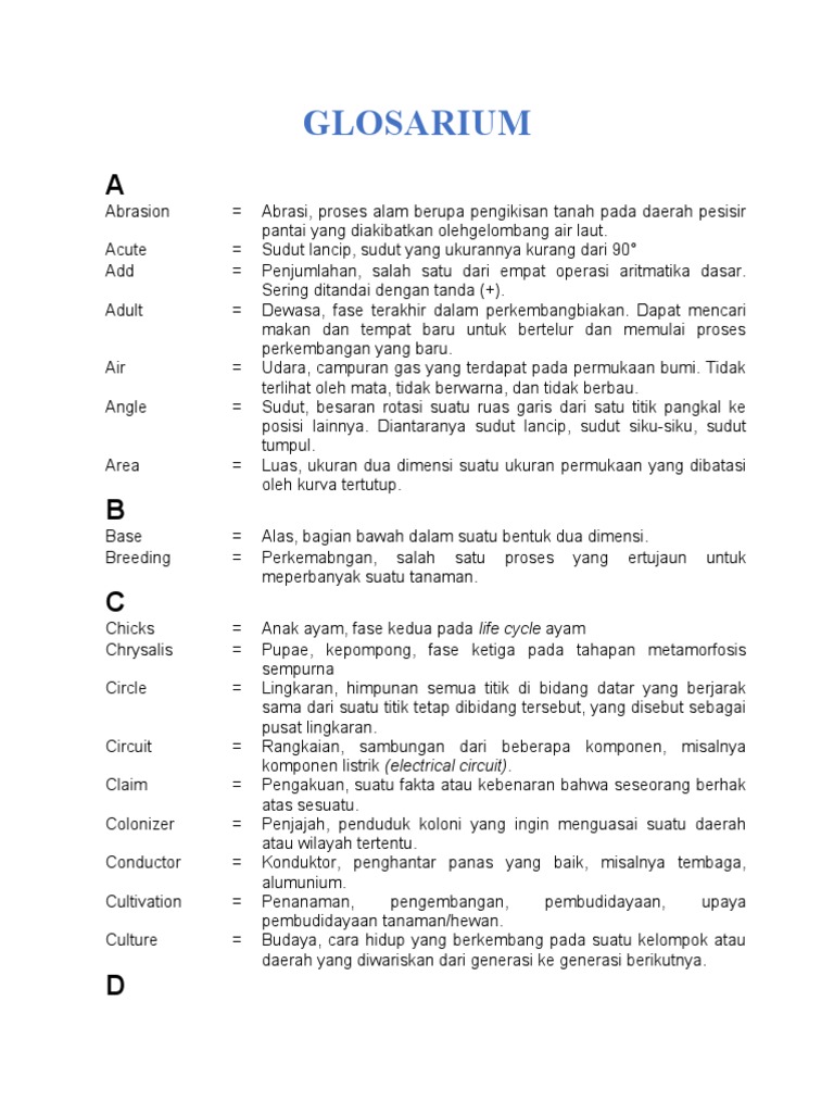 GLOSARIUM | PDF | Ilmu Sosial | Griya & Taman