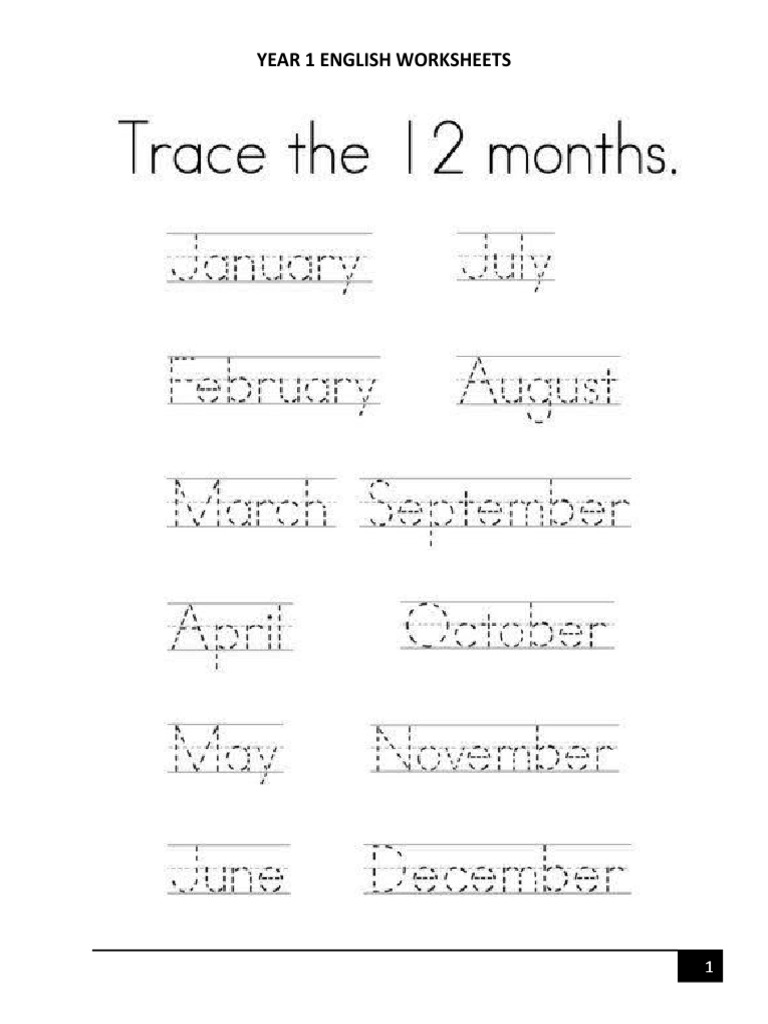 Year 1 English Worksheets | PDF