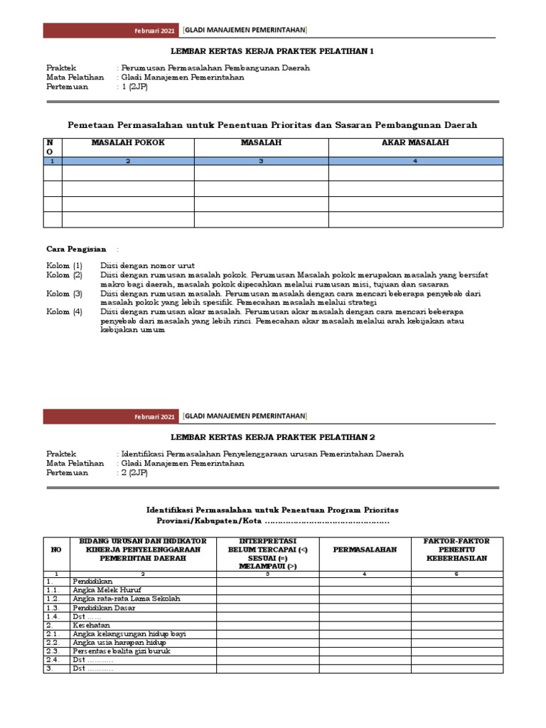 Lembar Kertas Kerja Praktik | PDF