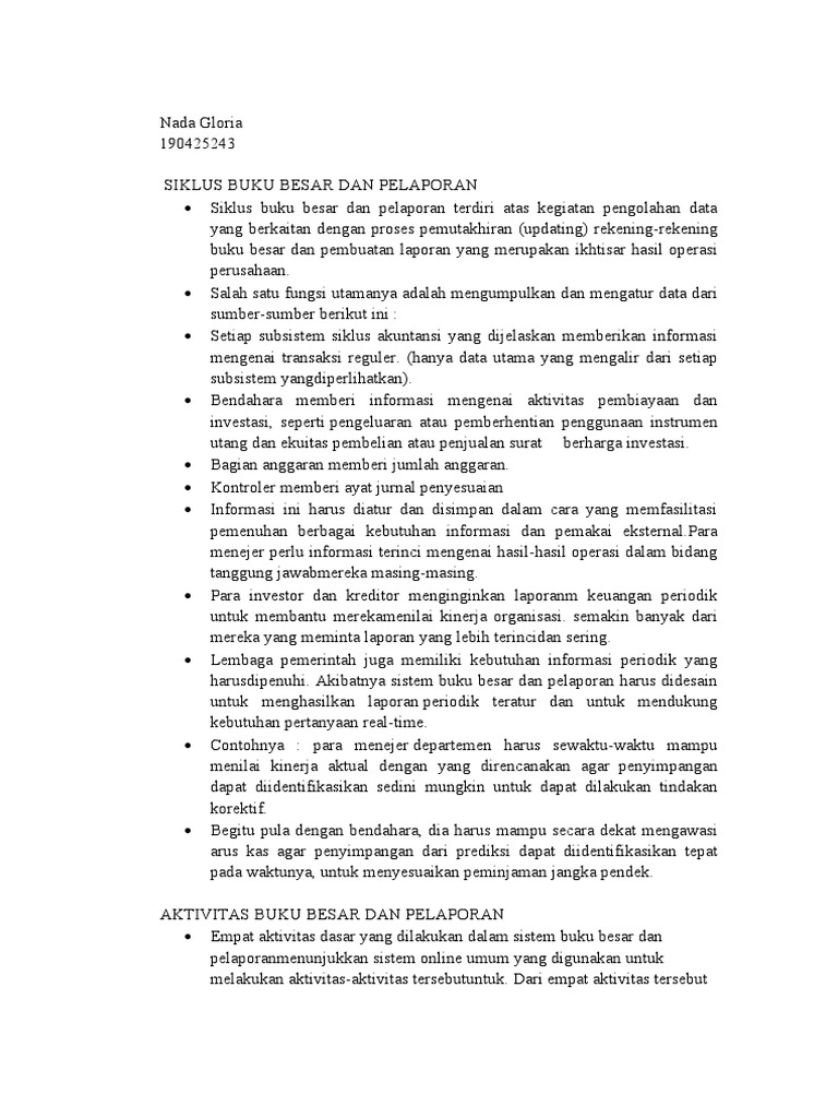 Siklus Buku Besar Dan Pelaporan | PDF