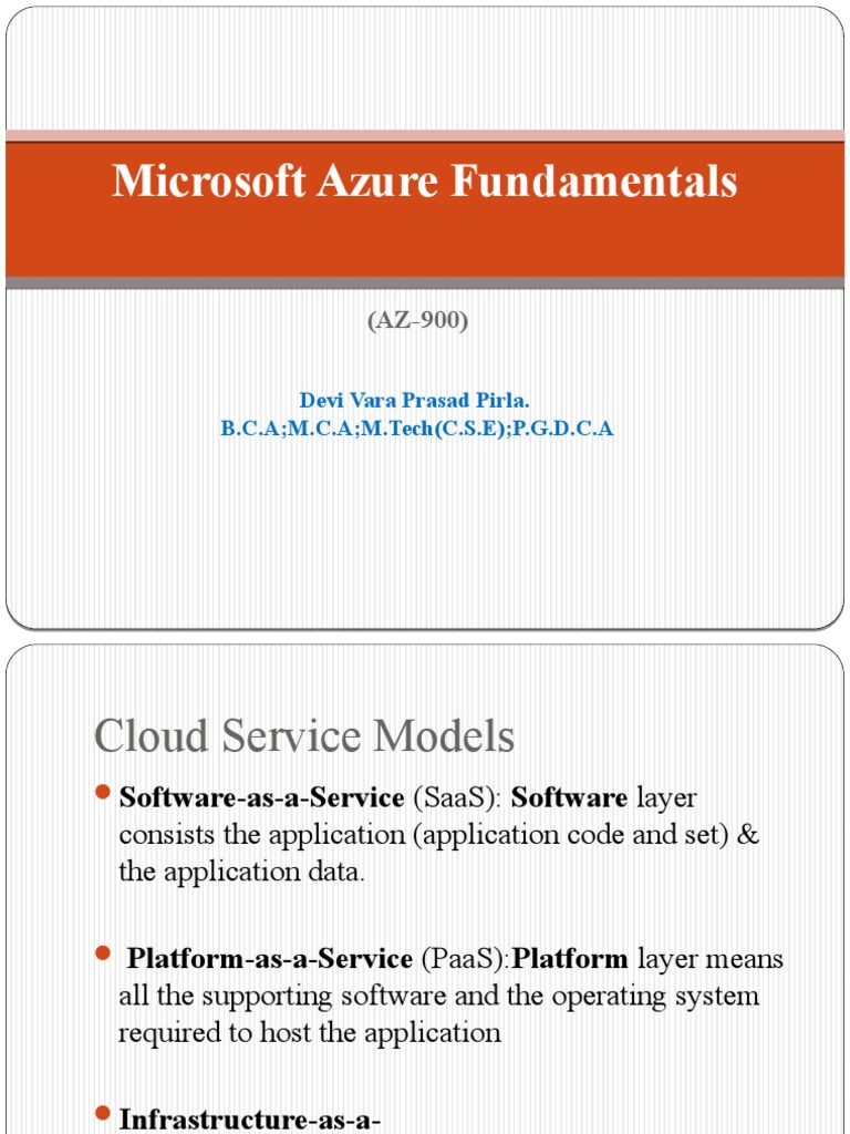 Microsoft Azure Fundamentals | PDF | Platform As A Service | Cloud ...