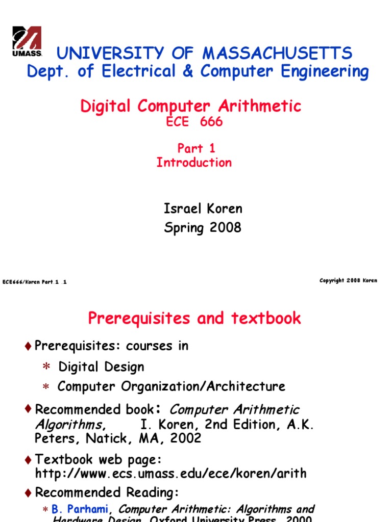University of Massachusetts Dept. of Electrical & Computer Engineering ...
